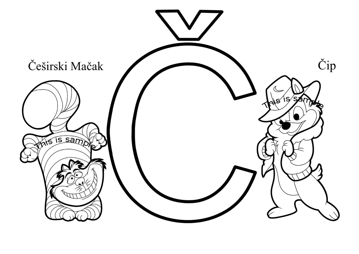 Slovo C: Crvenkapa i Crni Mačak Bojanke